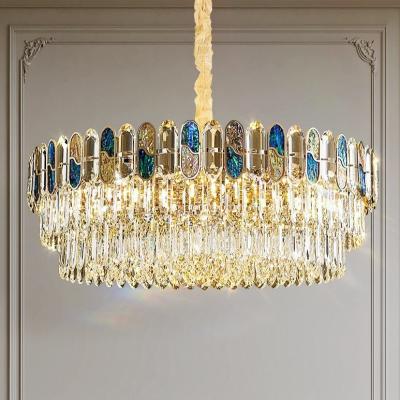 China JYLIGHTING Lustre de Cristal Moderno Luxuoso para Sala de Estar, Luz de Hall, Restaurante Criativo, Pendente, Concha Colorida à venda