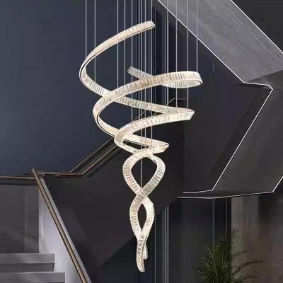 China JYLIGHTING Lustre de Cristal de Luxo para Escadaria para Villa para Decoração de Casamento Sala de Estar Pendente Luz Led Lustre de Cristal à venda