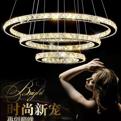 China JYLIGHTING Modern Nordic Design LED Chandelier 4000K Warm White 3000K E12 Base Pendant Light 3D Printed Crystal Circle for Room Modern Pendant Light for sale