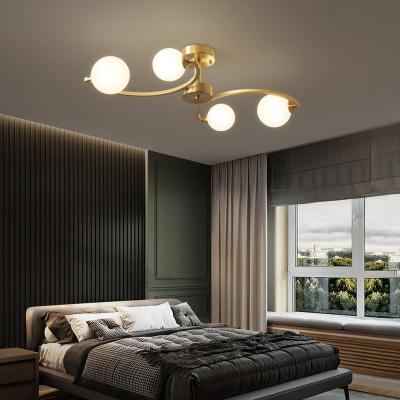 China JYLIGHTING New Glass Nordic Living Room Lamp Ceiling Lamp Light Luxury Bedroom Lamp Simple Study Lamp Multi-head Ceiling Lamp for sale