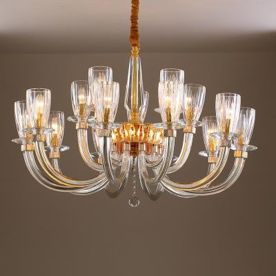 China JYLIGHTING European-style Crystal Chandelier Living Room Bedroom Dining Room Lamp Hotel Study Glass Multi-head Pendant Light for sale