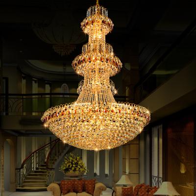 China Romantic Crystal Chandeliers Lamps Luxury Wedding Hotel Lobby Hall Decoration LED Chandelier Pendant Light for sale