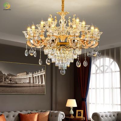 China JYLIGHTING European Crystal French Living Room Lamp New Luxury Atmosphere Villa Bedroom Restaurant Modern Pendant Light for sale
