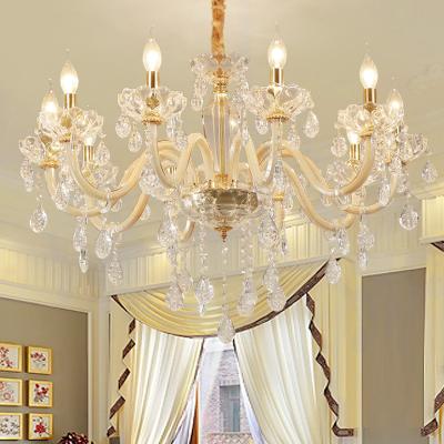 China JYLIGHTING European-style Pendant Light for Living Dining Room Bedroom Modern Hotel Chandelier Light Luxury Crystal Pendant Lamp for sale