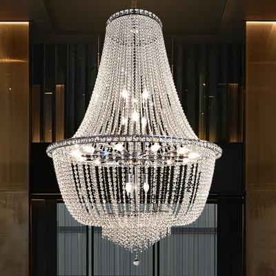 China JYLIGHTING European Crystal Chandelier Wedding Hotel Decorative Lighting Living Room American Staircase Pendant Light Luxury for sale