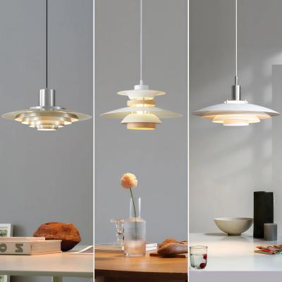 China JYLIGHTING Mid-Century Multi-Tier Aluminum Pendant Light, Brushed Metal Saucer Hanging Lamp for Dining & Kitchen Island for sale