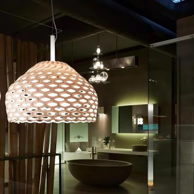 China JYLIGHTING Honeycomb Iron & PC Pendant Light, Modern Perforated Dome Hanging Lamp for Kitchen & Dining Room for sale