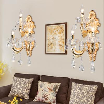 Cina 6KG E14 candela in lega di zinco contemporanea di lusso Crystal Wall Lights in vendita