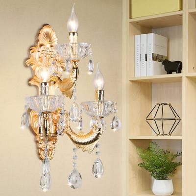 Cina 6KG E14 candela in lega di zinco contemporanea di lusso Crystal Wall Lights in vendita