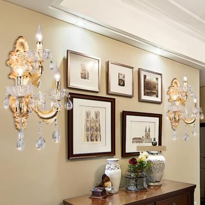 Cina 6KG E14 candela in lega di zinco contemporanea di lusso Crystal Wall Lights in vendita