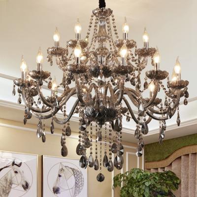 Cina E14 portalampada contemporaneo 240V Crystal Candle Chandelier di lusso d'argento in vendita