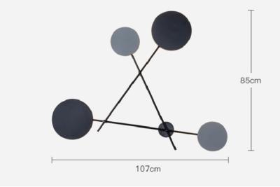 China Diameter 107cm Height 85cm Led Black Iron Acrylic Modern Wall Sconces for sale