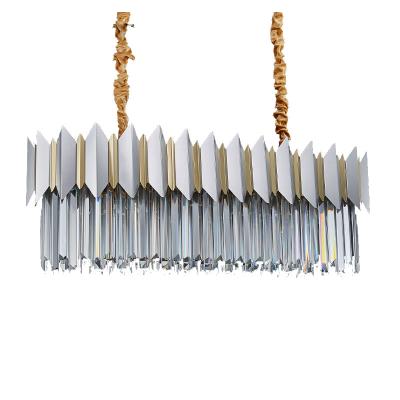China Sala luxuosa do comprimento 90cm Crystal Pendant Chandelier For Dining à venda