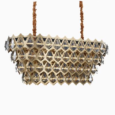 China Crystal Dimmable Temperature Adjustable Ceiling Light Flush Mount Modern Contemporary Luxury LED Chandelier Lampfor for sale