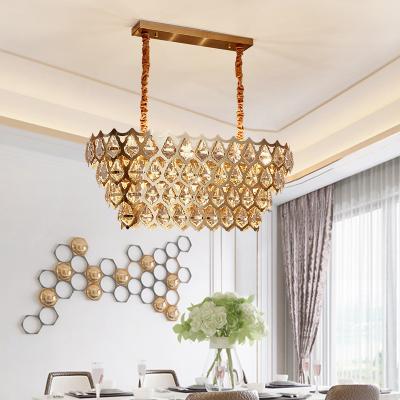 China Crystal Dimmable Temperature Adjustable Ceiling Light Flush Mount Modern Contemporary Luxury LED Chandelier Lampfor for sale