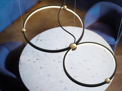 Cina Cerchio acrilico di alluminio 300mm 400mm 500mm Ring Pendant Ceiling Light in vendita