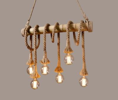 Cina Luce di vetro di bambù del pendente della corda della canapa per i saloni in vendita