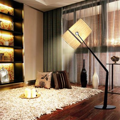 Cina Decorazione dell'interno moderna della lampada di pavimento del metallo R7s del tessuto che accende il nero bianco in vendita