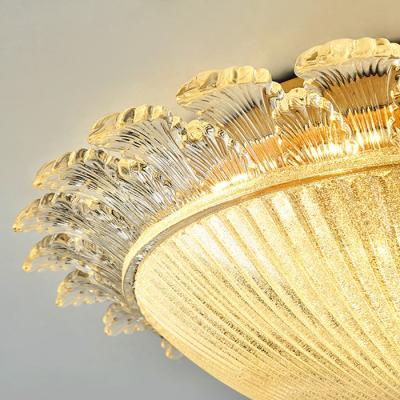 Cina Plafoniera del supporto dell'oro della camera da letto del ferro della superficie di vetro di arte + di Art Glass Led in vendita