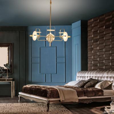 China Geometric G9 Light Source Postmodern Pendant Light Gold Copper Hardware Plating for sale