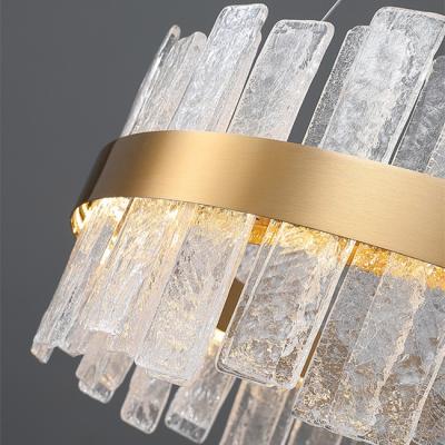 Cina Colore bronzeo giallo-chiaro del pendente di vetro residenziale della striscia del ferro LED in vendita