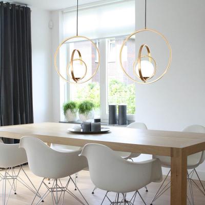 Cina Placcatura elettrolitica di Ring Glass Ball Pendant Light di colore di rame 3 del metallo in vendita