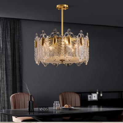 China Dining Room Nordic Glass Modern Crystal Pendant Light AC85V for sale