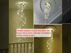 Hotsale projects crystal chandelier led luxury living room staircase chandeliers ceiling hanging light