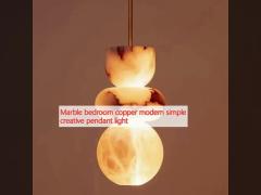 Marble bedroom copper modern simple creative pendant light