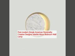 Postmoderne eenvoudige Amerikaanse persoonlijkheid creatieve ontwerper marmeren maan slaapkamer wandlamp