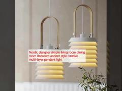 Nordic designer simple living room dining room Bedroom ancient style creative multi-layer pendant light