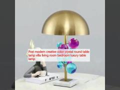 Post moderne creatieve kleur kristal ronde tafellamp villa woonkamer slaapkamer luxe tafellamp