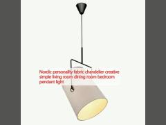 Minimalist Silk Pendant Lights Fabric Lampshade White Chandelier Lamp Lighting
