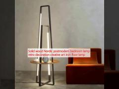 Massivholz Nordische Postmoderne Schlafzimmerlampe Retro Dekoration Kreativkunst Eisen Fußbodenlampe