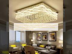 JYLIGHTING Modern Luxury Golden LED Chandelier Custom Crystal Ceiling Light For Hotel Lobby Decorative Lighting Gold Crystal Pendant Light