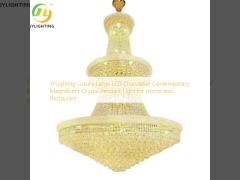 JYLighting Luxe Grote LED-kroonluchter Contemporary Magnificent Crystal Pendant Light voor thuis en restaurant