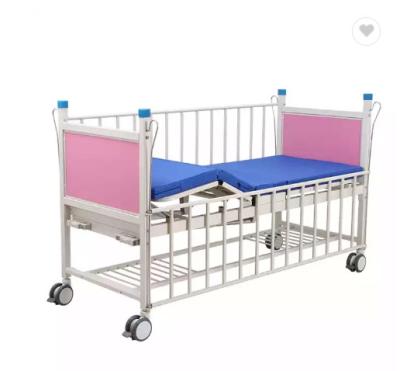 China Manual Hospital Pediatric Bed Two Crank Child Bed With Bed Head Boards for sale