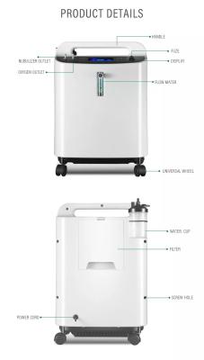 Cina concentratore domestico medico di 5L 93% Respironics Oxyge con colore bianco dell'allarme di purezza in vendita