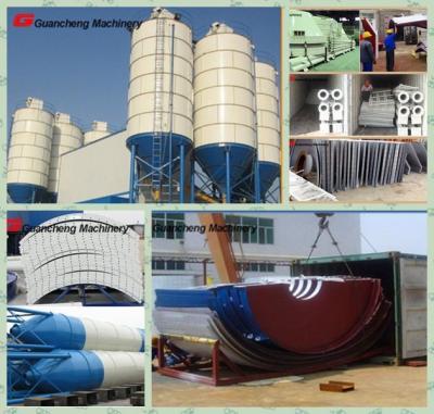 China Good design yellow piece Steel Cement Silo with 250T for concrete batching plant for sale