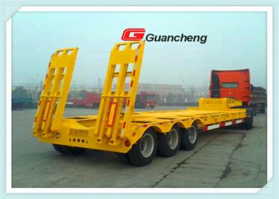 China Goose Neck Drop Bed Low Loader Trailer , Carbon Steel Heavy Duty Equipment Trailers for sale