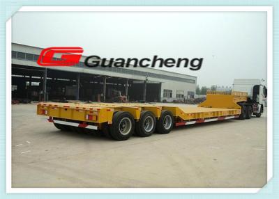 China Tri Axle Low Bed Semi Trailer With Air Suspension / Stowage Spring for sale