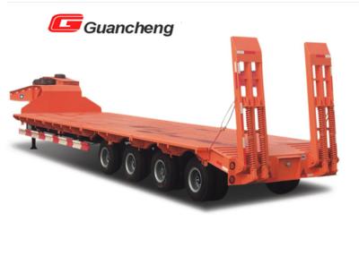 China Heavy duty 40ft 4 axle lowboy semi trailer goose neck semi trailer shandong for sale