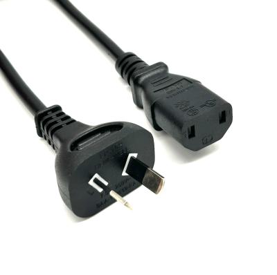 China Conector SAA C17 AU Cabos de alimentação Austrália 2 cabos de extensão de conector de pin 7.5A 250V Cabos de alimentação à venda