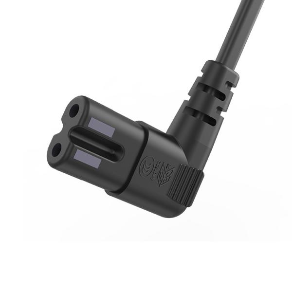 CE ENEC AC European 2 Prong Angle C7  Electric Power Plug 2.5A 250V 2 Pin Eu Power Cord