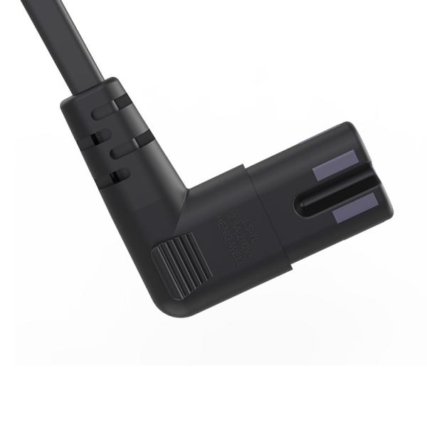 CE ENEC AC European 2 Prong Angle C7  Electric Power Plug 2.5A 250V 2 Pin Eu Power Cord