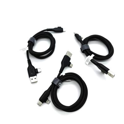 China Nylon 2 In 2 Fast Charging Cable Customized Logo For Mobile Phone And Data Transmission Data Cables for sale