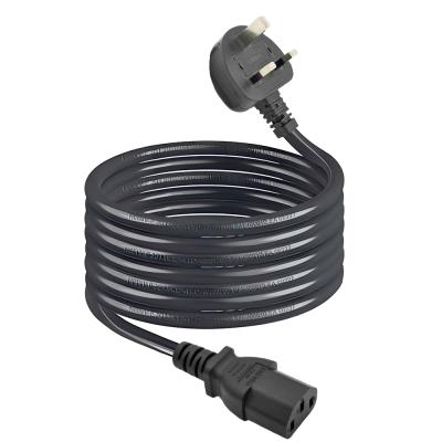 Cina UK 3 Pin Power Cord Plug Cable 1M 1.2M 1.5M 1.8M 3M UK Power Cord C13 Power Cords 3ft 4ft 5ft 6ft 10ft Apparecchio domestico in vendita