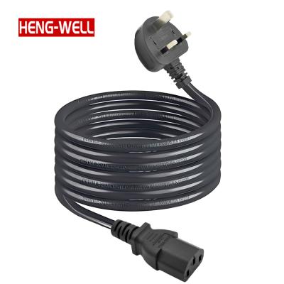 Cina Cavo di alimentazione per computer da 25 m con connettore BSI ASTA IEC C13, spina UK, cavo di alimentazione a 3 pin, estremità maschio in gomma, 250V 10A 13A in vendita
