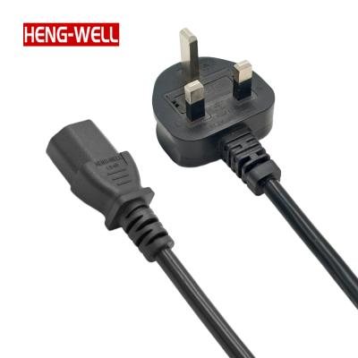 Cina Cavo di alimentazione per computer da 25 m con connettore BSI ASTA IEC C13, spina UK, cavo di alimentazione a 3 pin, estremità maschio in gomma, 250V 10A 13A in vendita
