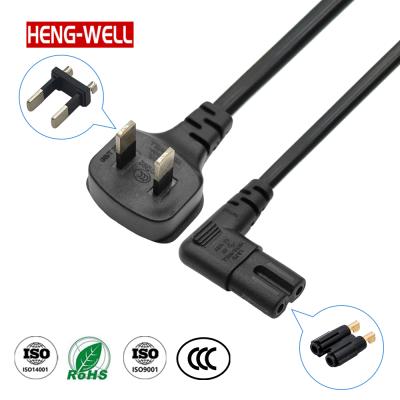 China HENG-WELL Custom Length 0.61-1.8m CCC Approved Copper Core 2 Pin Plug C7 Mains Lead for Home Appliance Instrumentation Made for sale